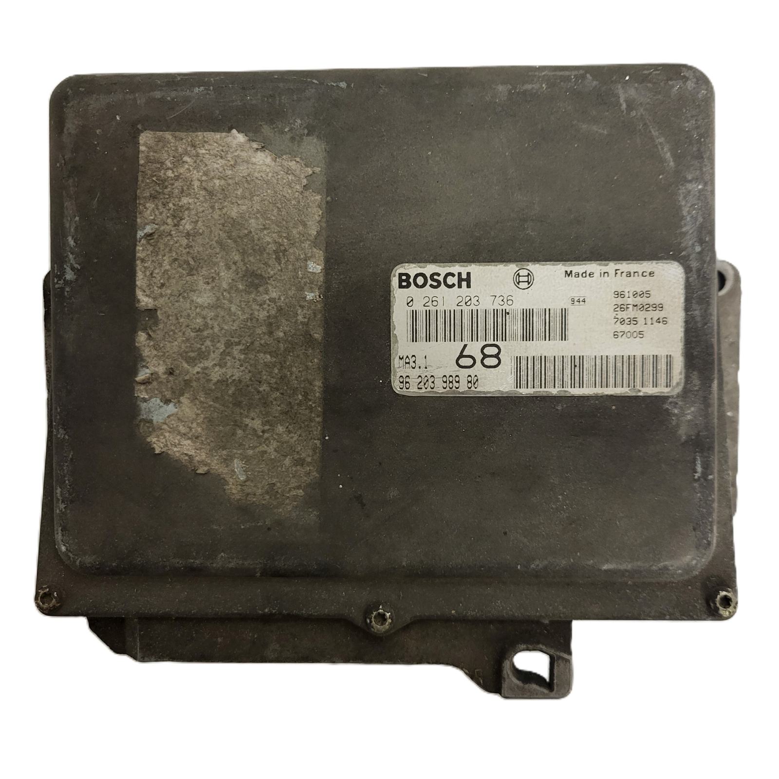 Peugeot 106 Citroen Saxo 1.1 ECU / 0261203736 / 96203998980 / MA3.1