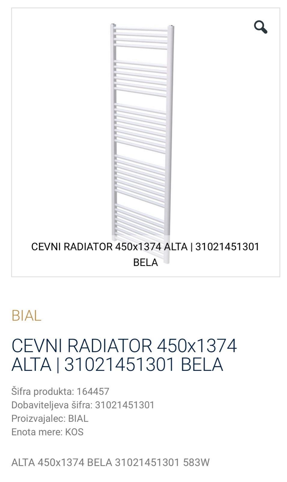 Električni cevni radiator