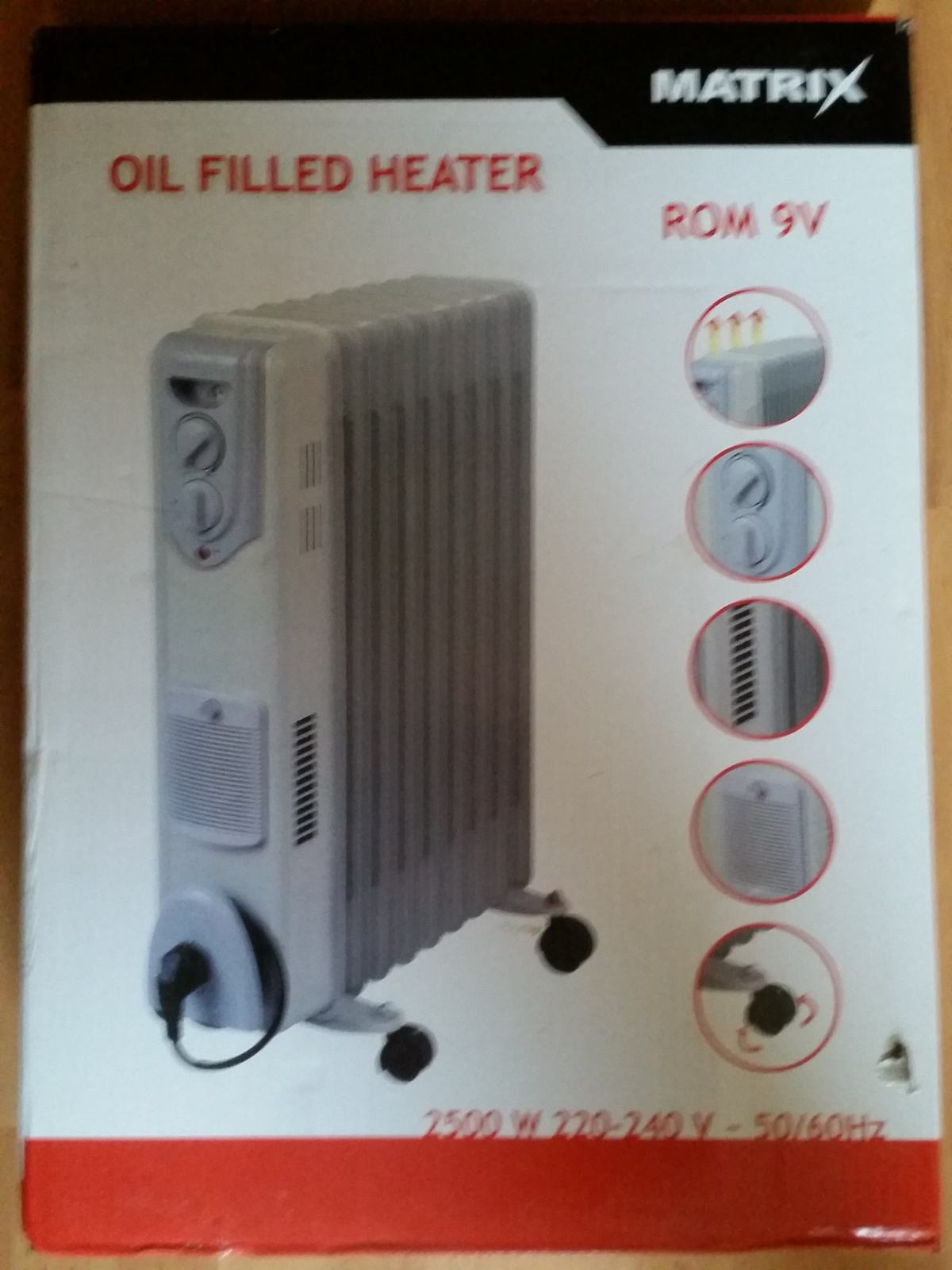 Električni oljni radiator+ventilator Matrix ROM 9V 2500W-manjša napaka