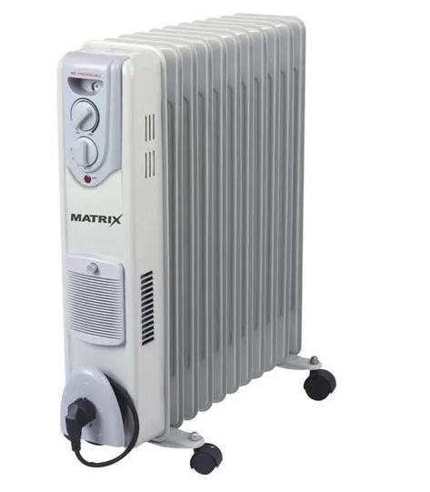 Matrix oljni električni radiator z ventilatorjem 2500w
