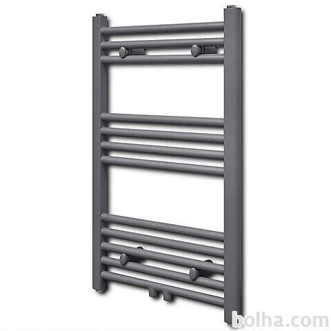 vidaXL Siv Cevni Radiator za Centralno Ogrevanje Ravne Cevi 500x764mm