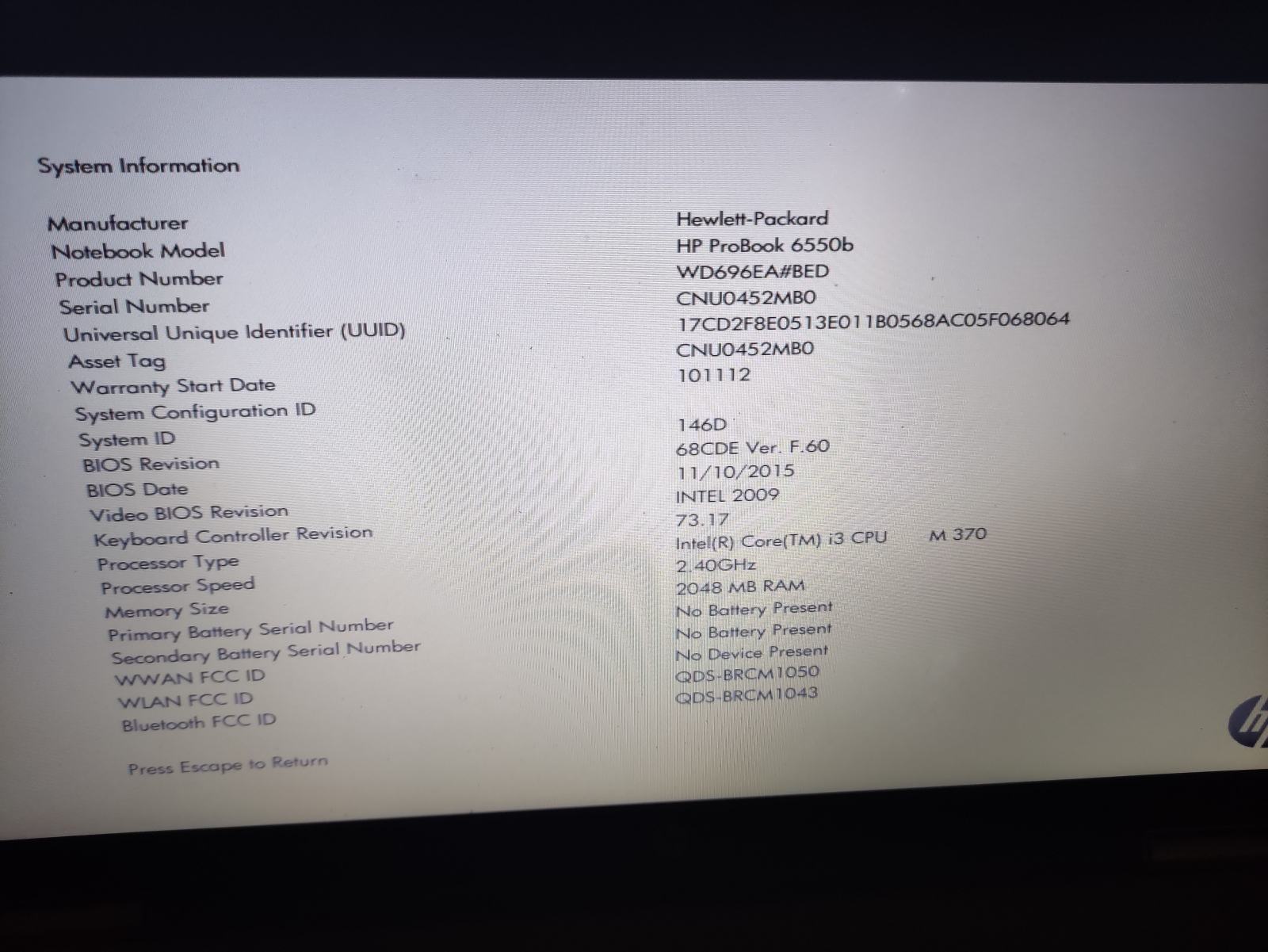 HL ProBook 6450b 6550b maticna plosca