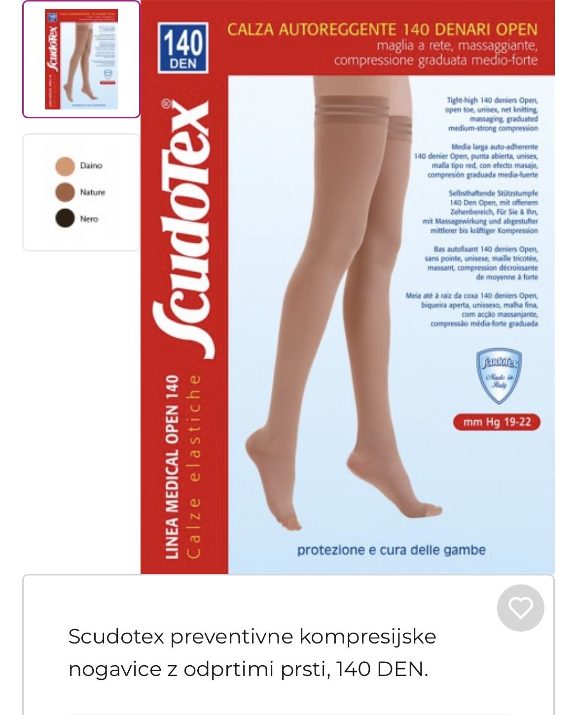 Kompresijske samostoječe nogavice 140 DEN velikost XL