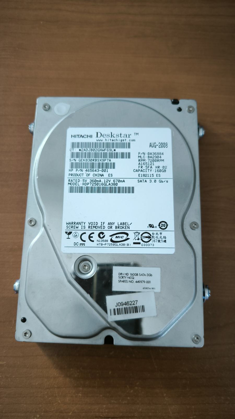 HDD trdi disk Hitachi Deskstar 160 GB SATA 7200 RPM