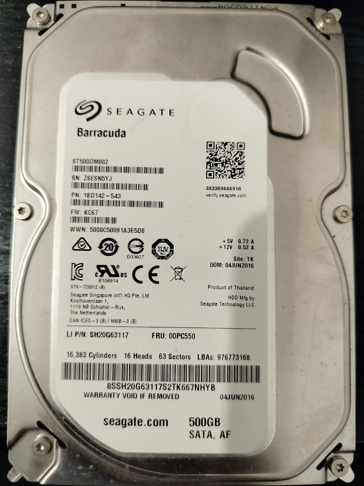 Trdi disk Sata - 500Gb