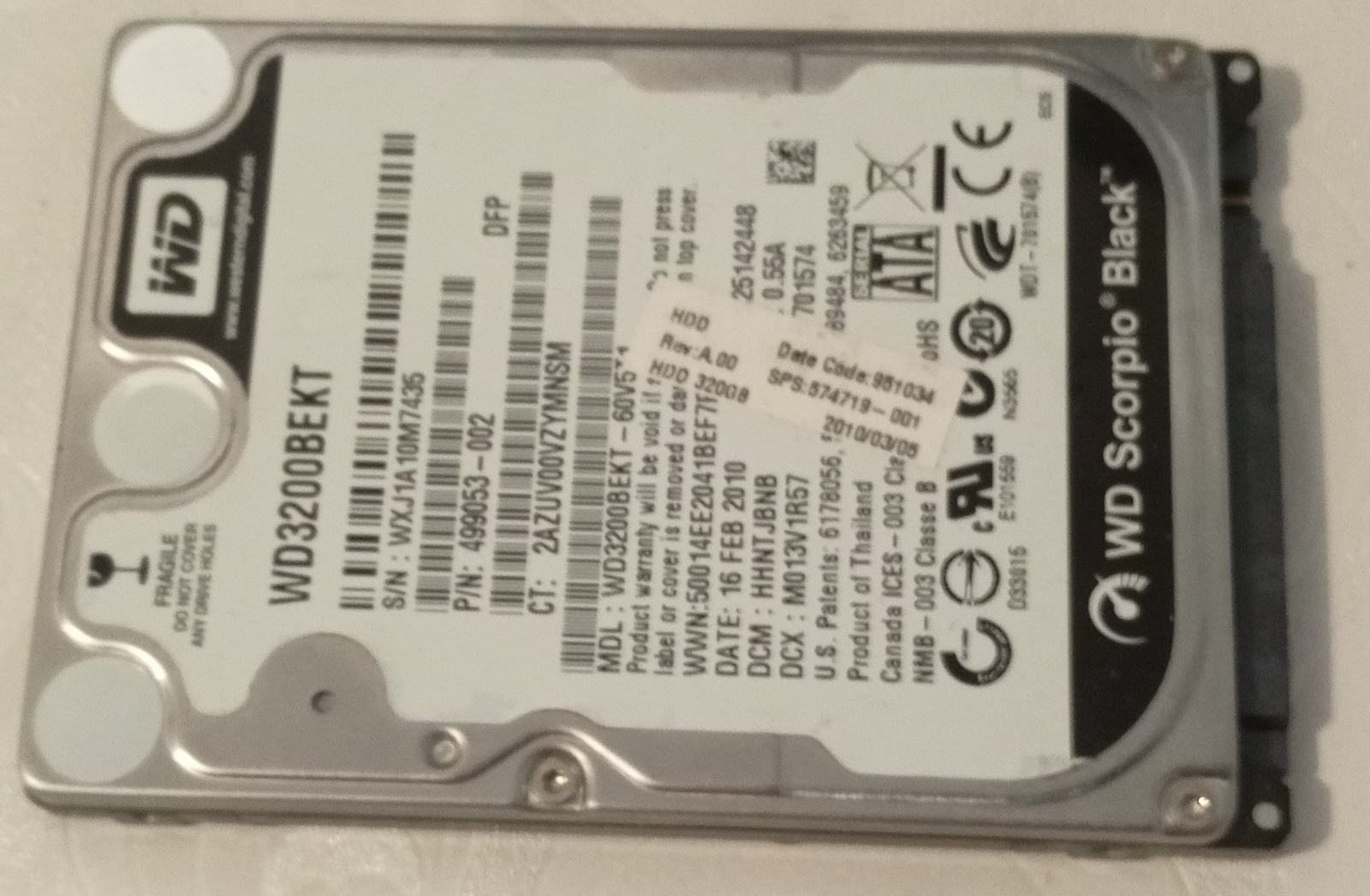 WD Scorpio Black 320GB WD3200BEKT