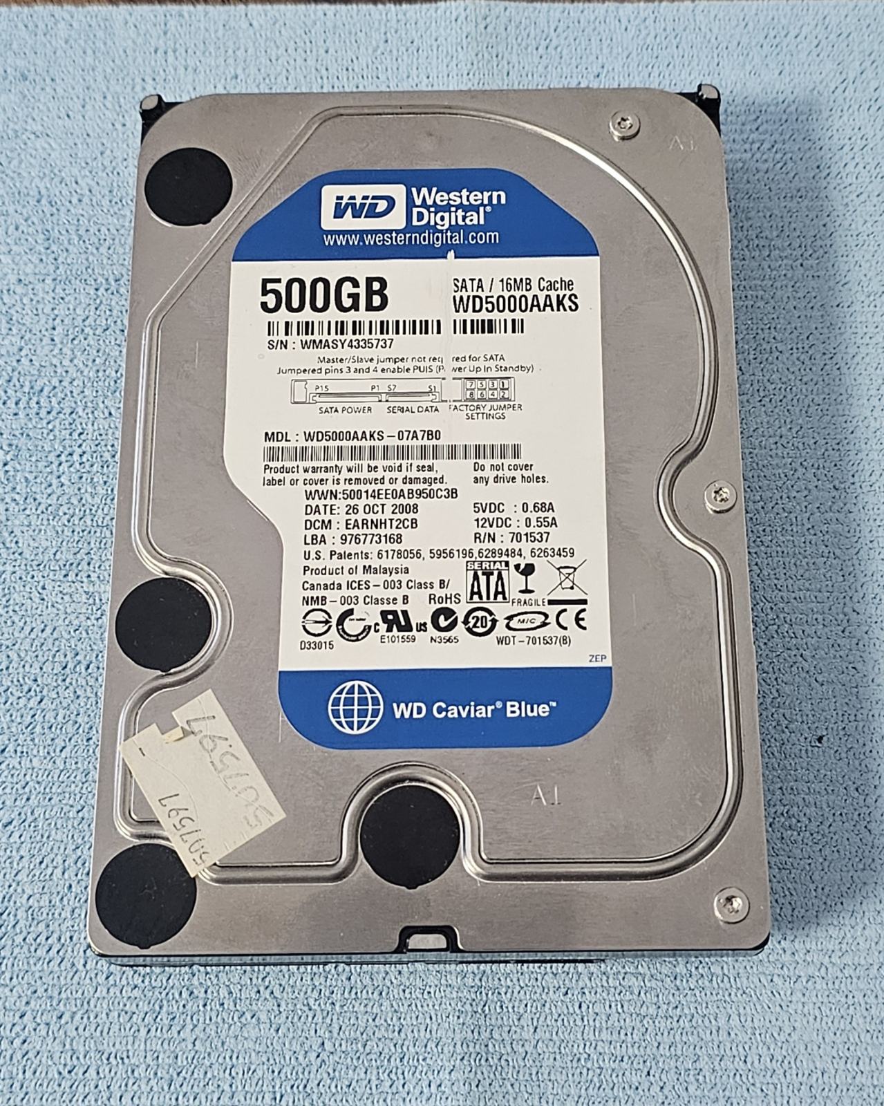 Western Digital WD5000AAKS 500GB 3,5 SATA HDD