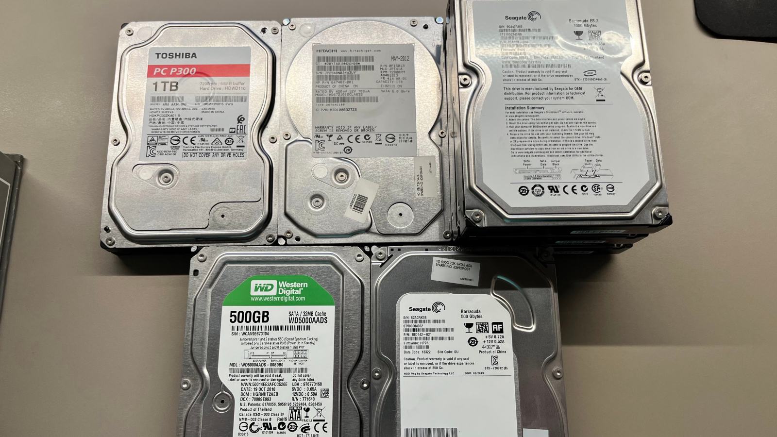 SATA HDD 3,5 različnih kapacitet