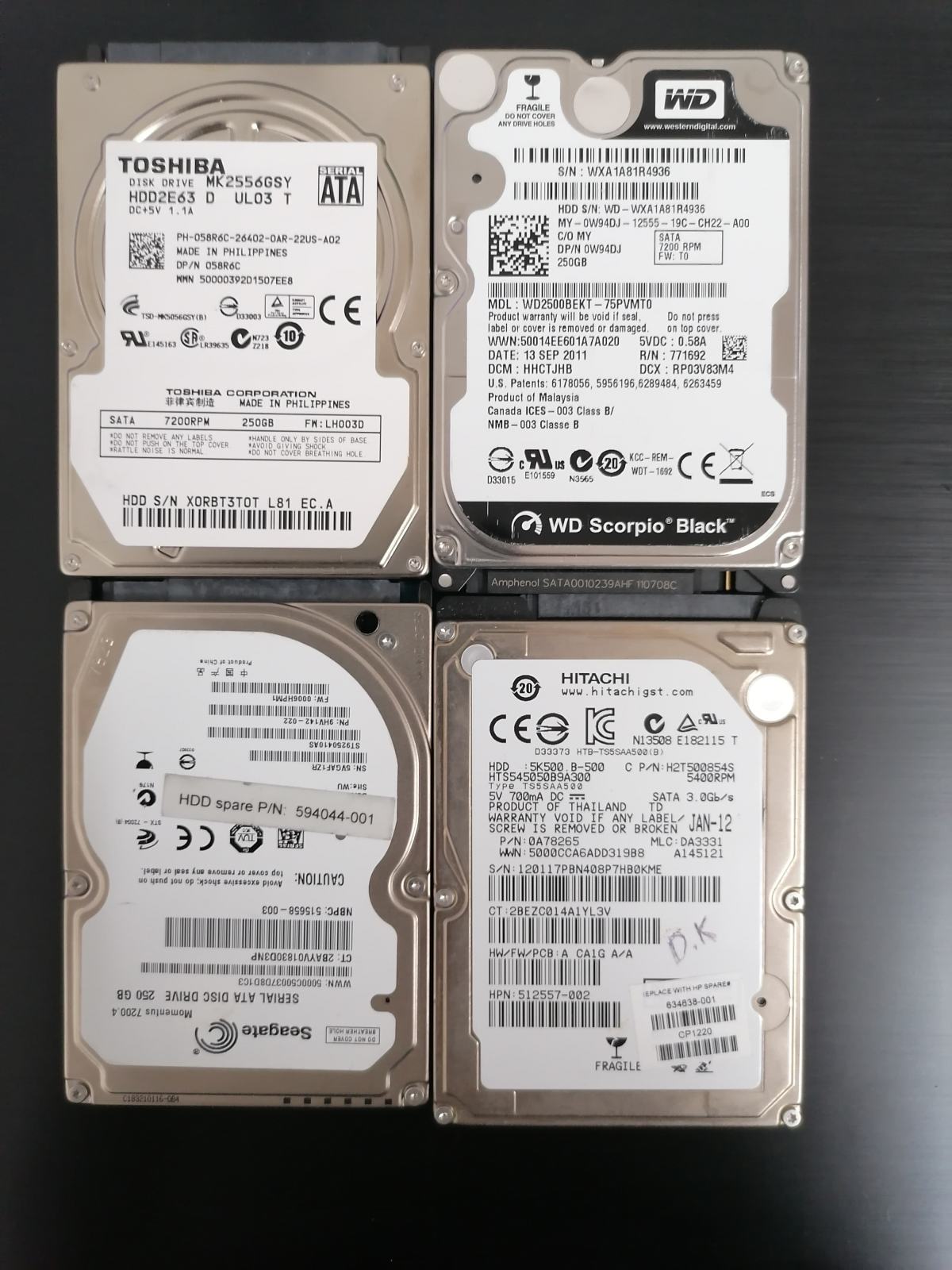 trdi disk 2,5˝ vgradni 250GB