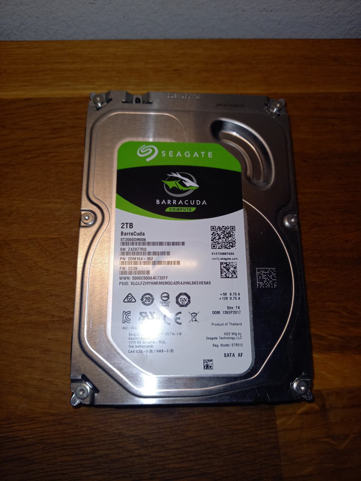 Seagate Barracuda 2 TB 7200 RPM 3,5 HDD trdi disk