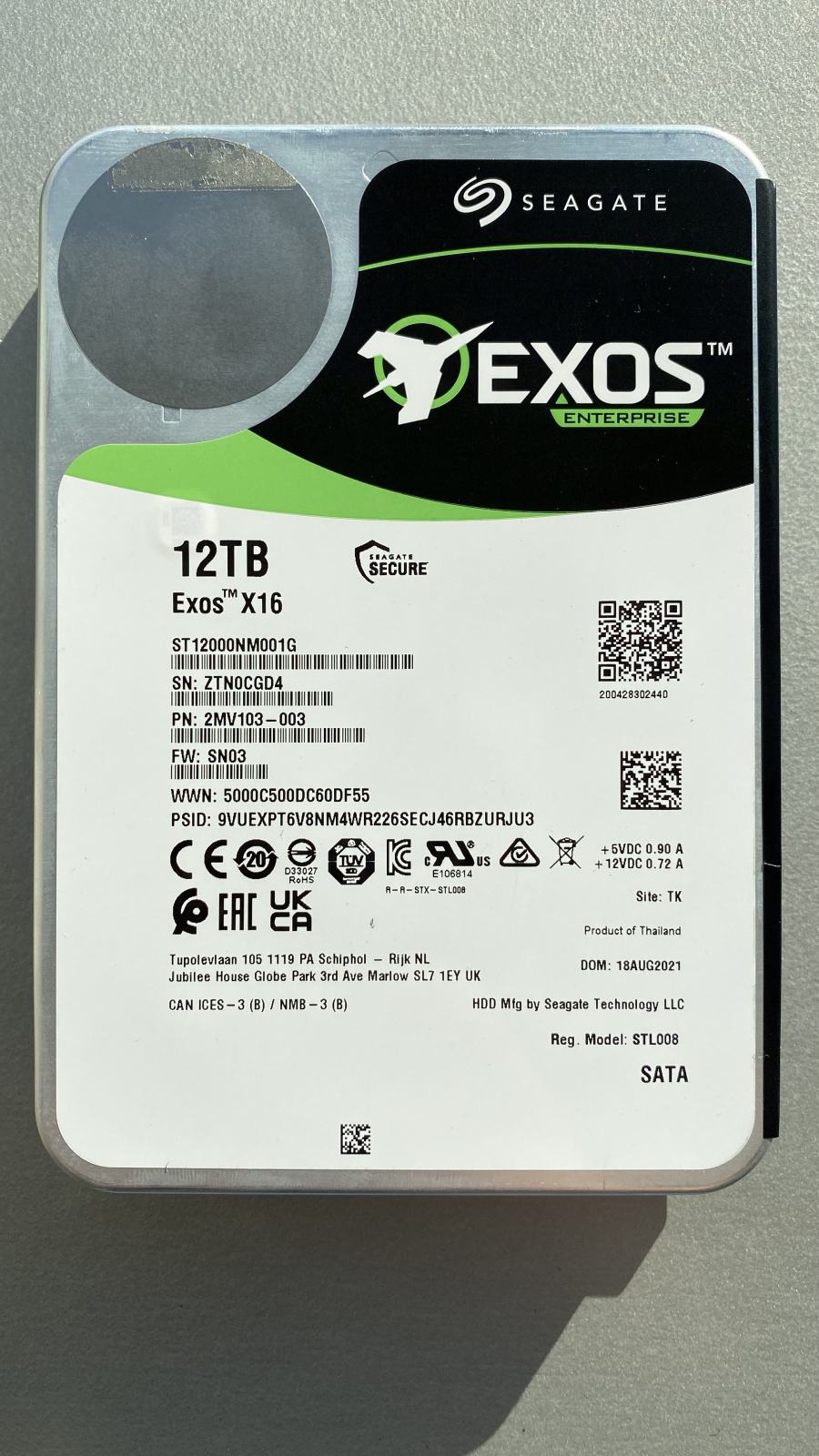 TRDI DISK, SATA, 12 TB, SEAGATE EXOS