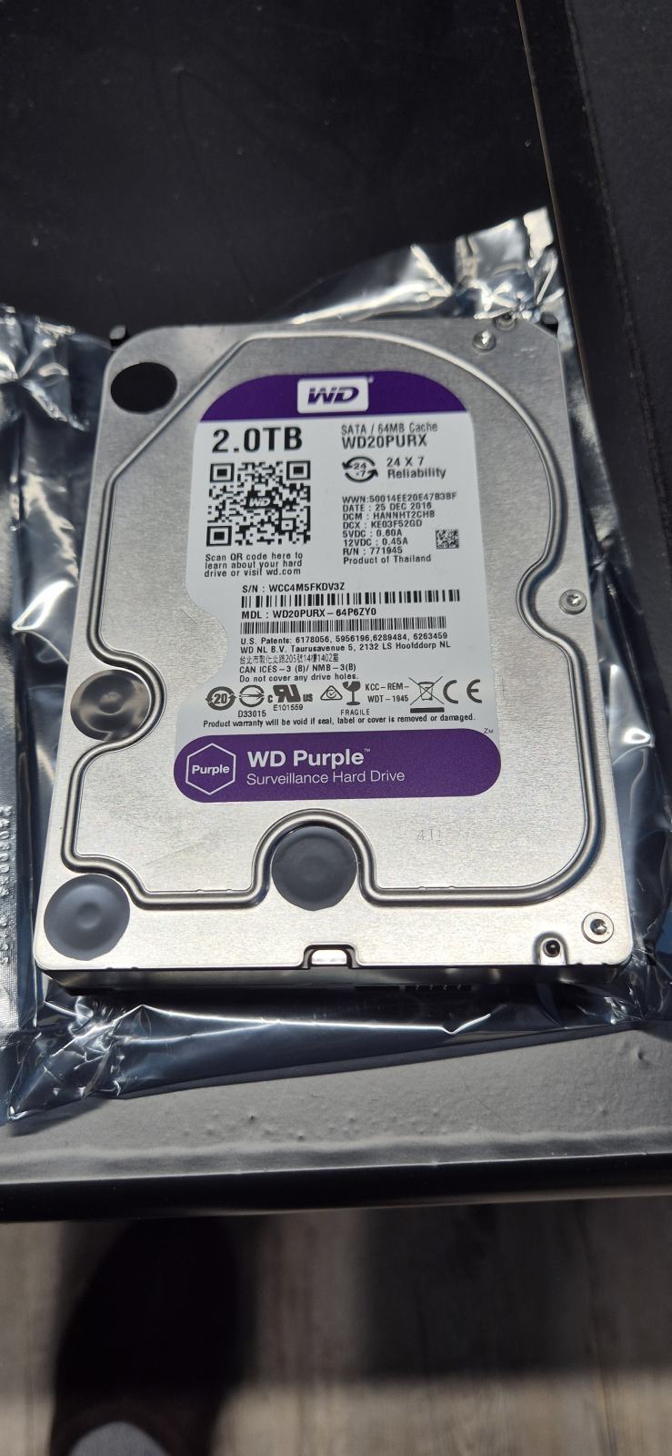 Trdi disk WD purple 2Tb WD20PURX SATA3