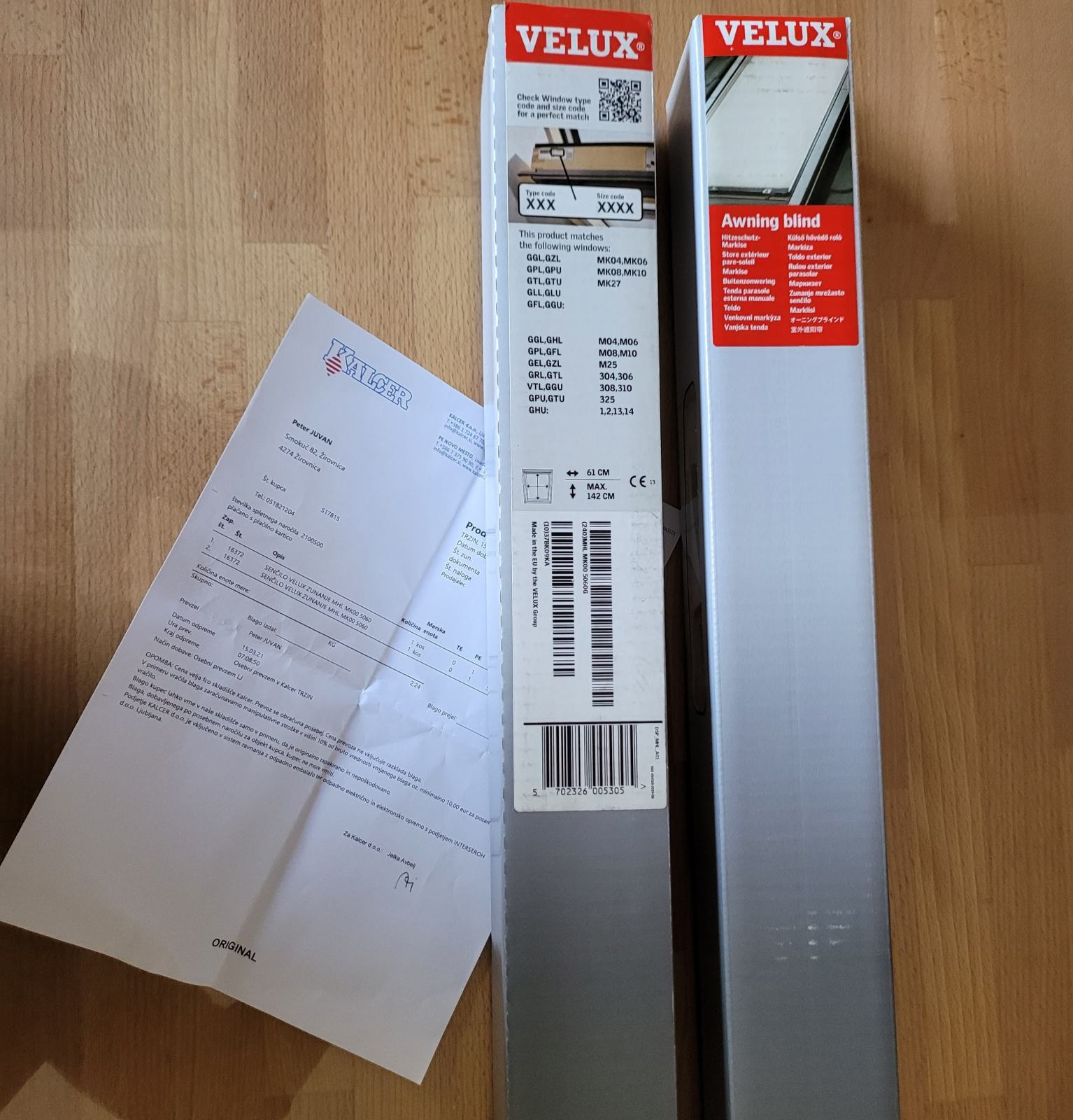Velux zunanje mrežasto senčilo