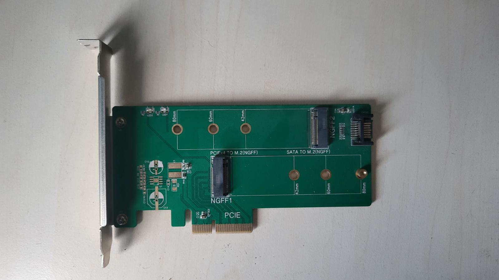 Inter-tech KT015 adapter, M.2 PCIe, M.2 SATA NVMe