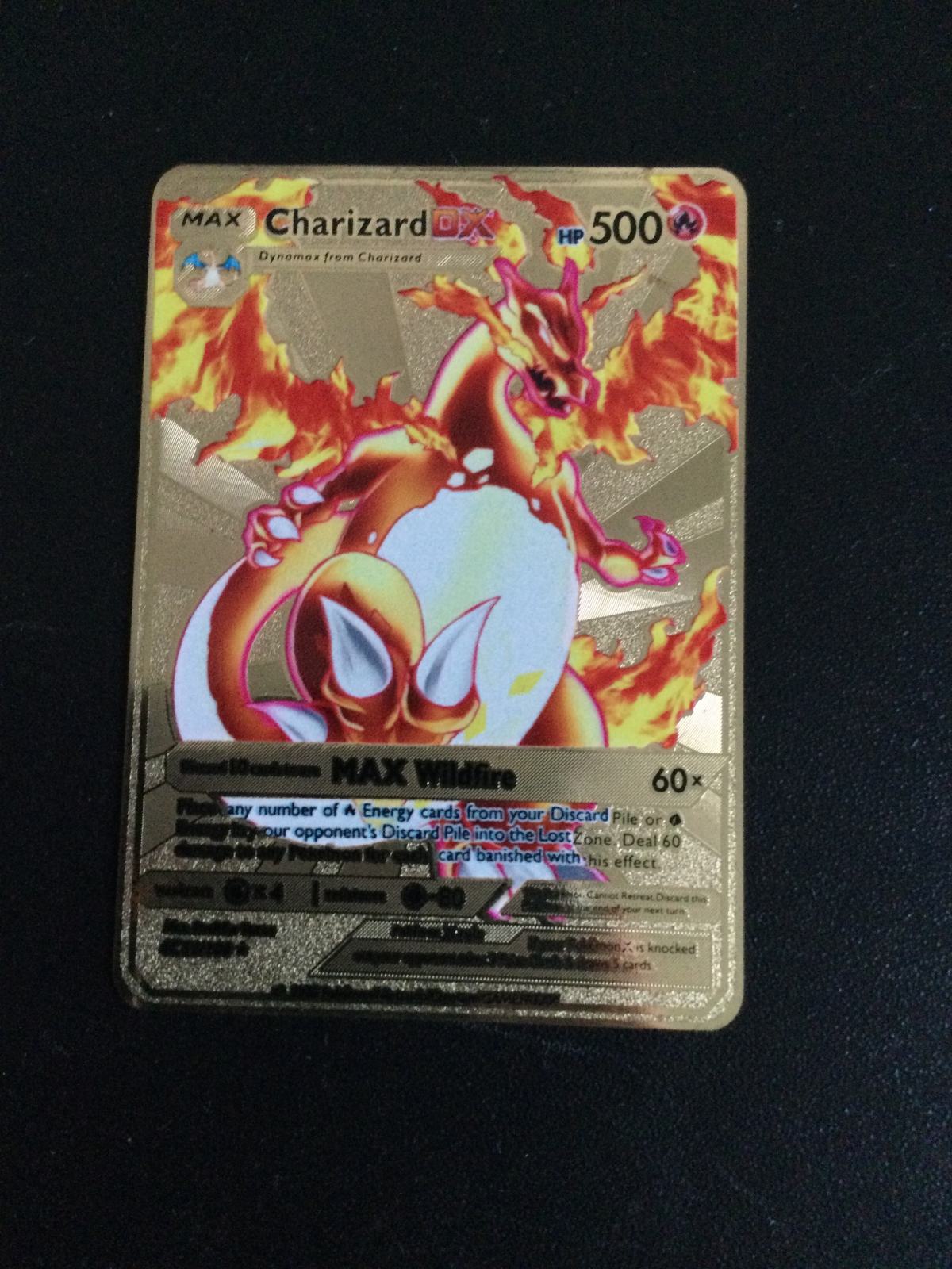 KOVINSKA POKÉMON ZLATA KARTA CHARIZARD OX 500hp NAREJEN: 2020