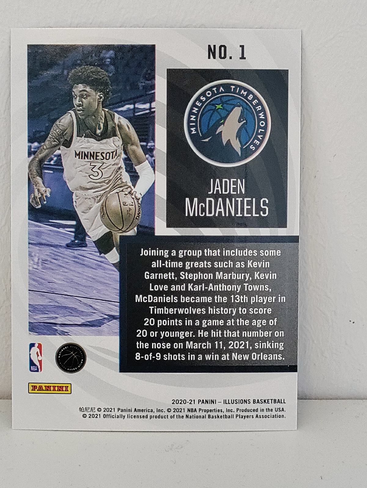 PANINI ILLUSIONS JADEN MCDANIELS INSTANT IMPACT #1 ROOKIE