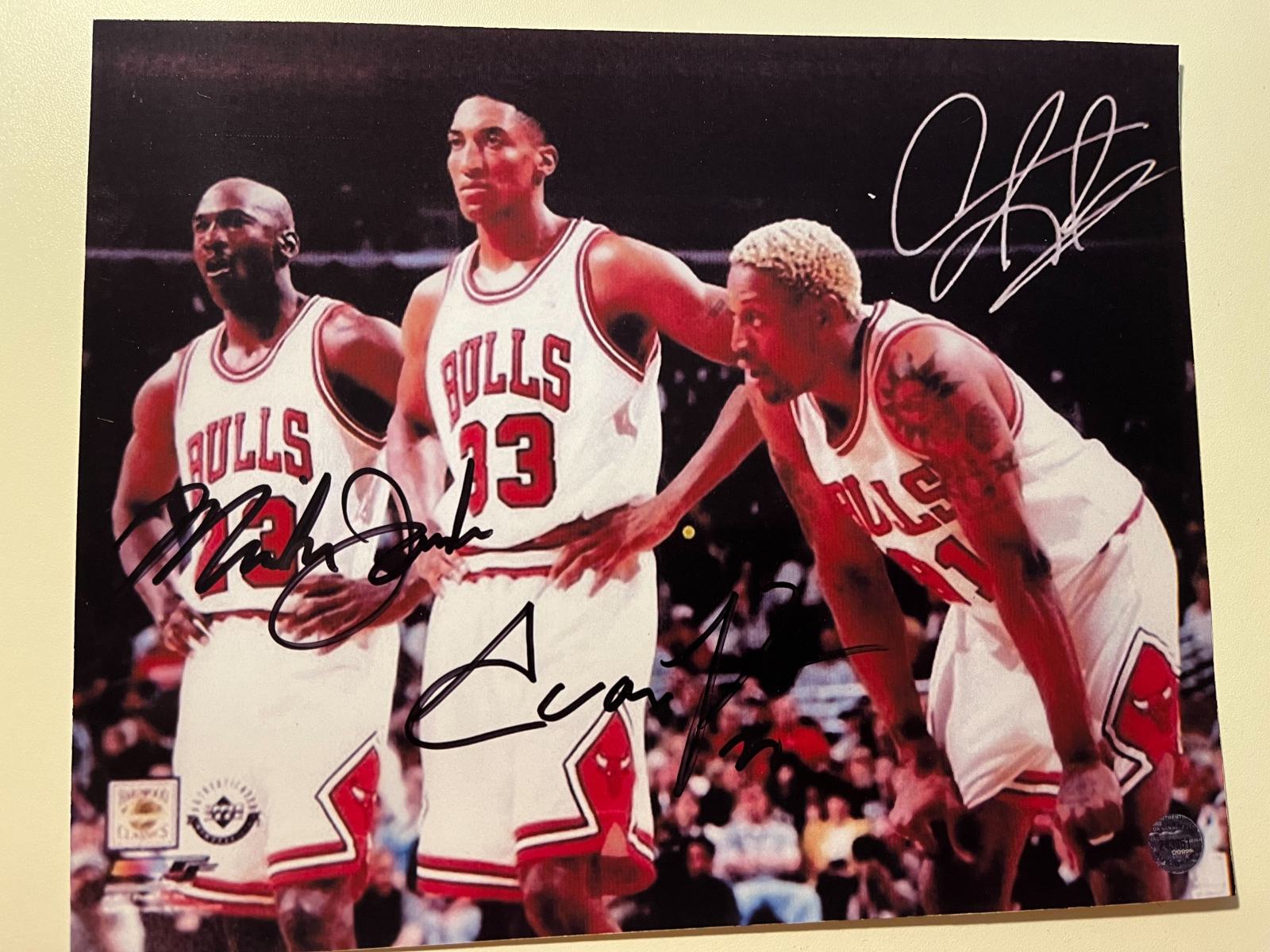 Ponatis podpisane fotografije 1995/1996 Chicago Bulls (Jordan, Pippen