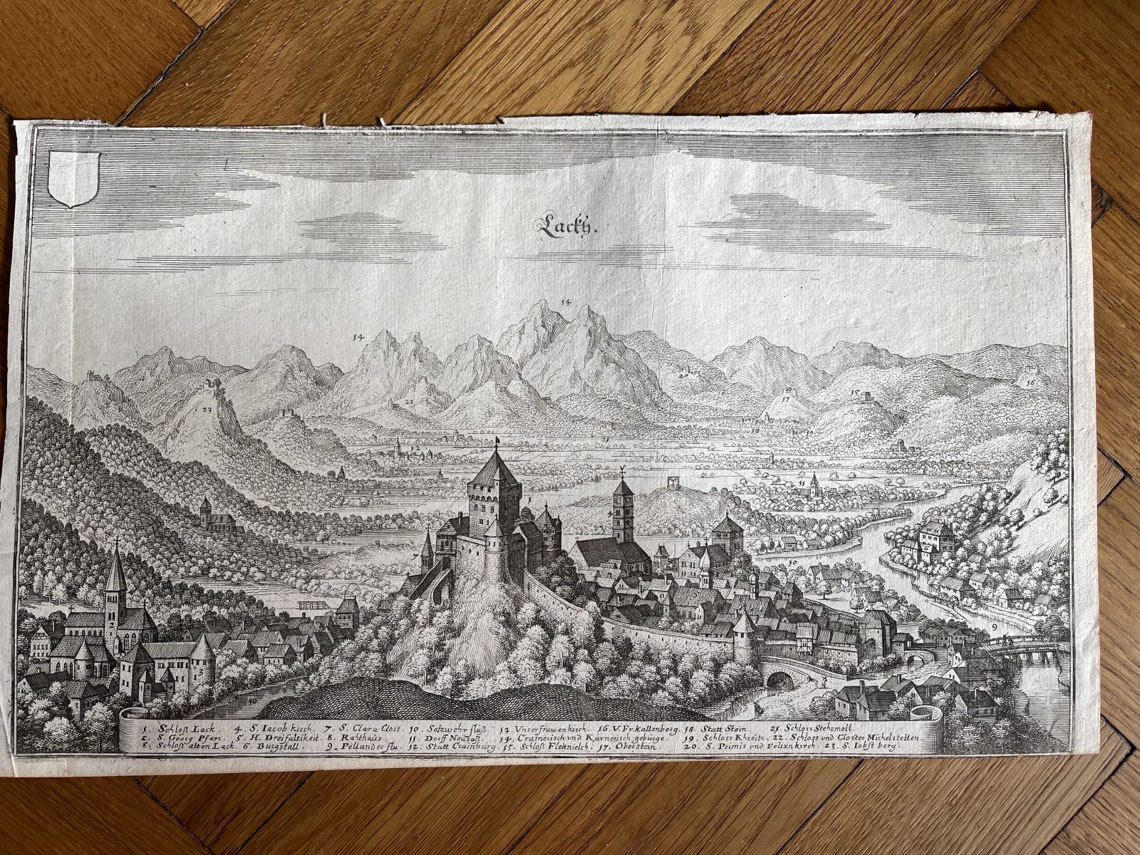 Škofja loka, original bakrorez 1649