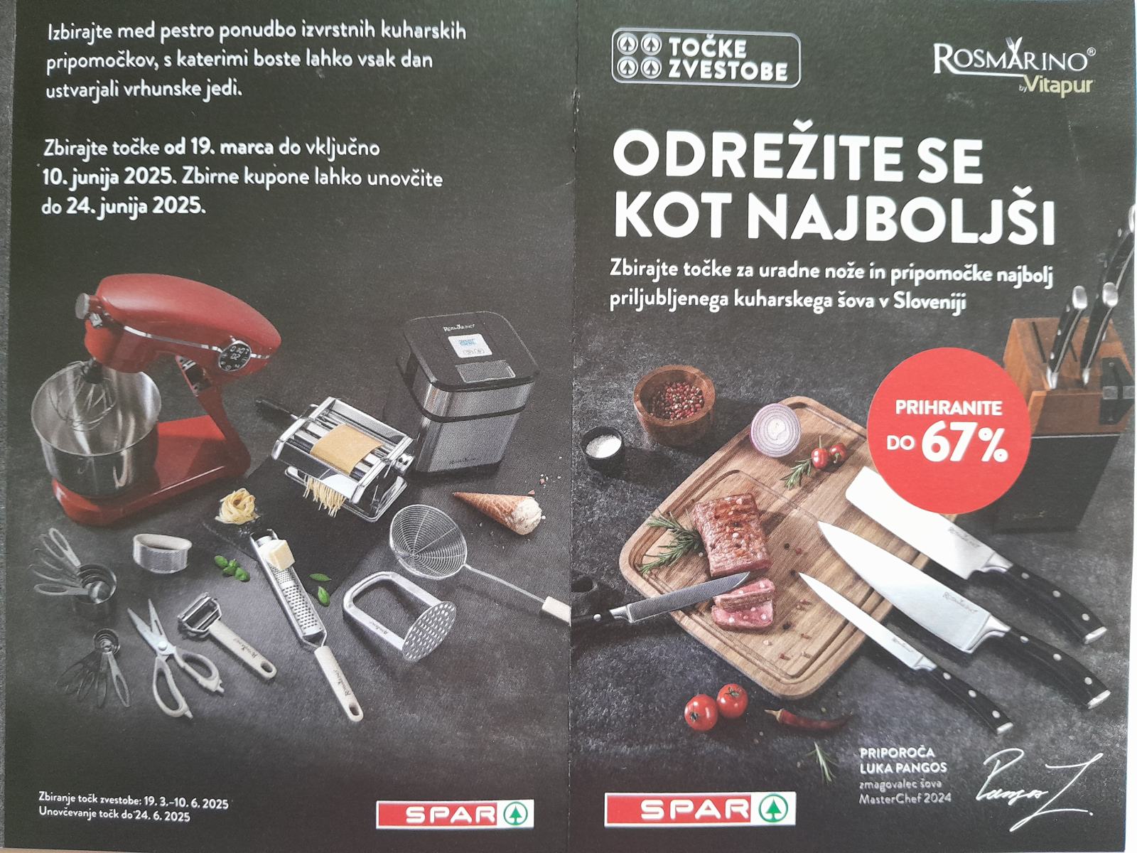 SPAR Rosmarino nalepke/točke (marec 2025) - noži
