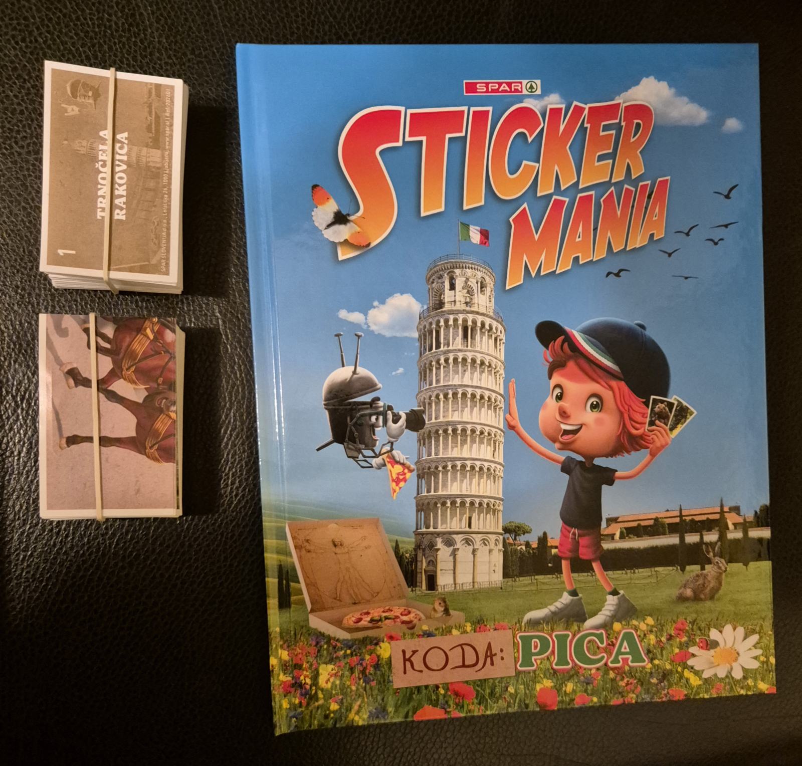 Spar Sticker mania koda PICA, album in vseh 200 neprilepljenih sličic