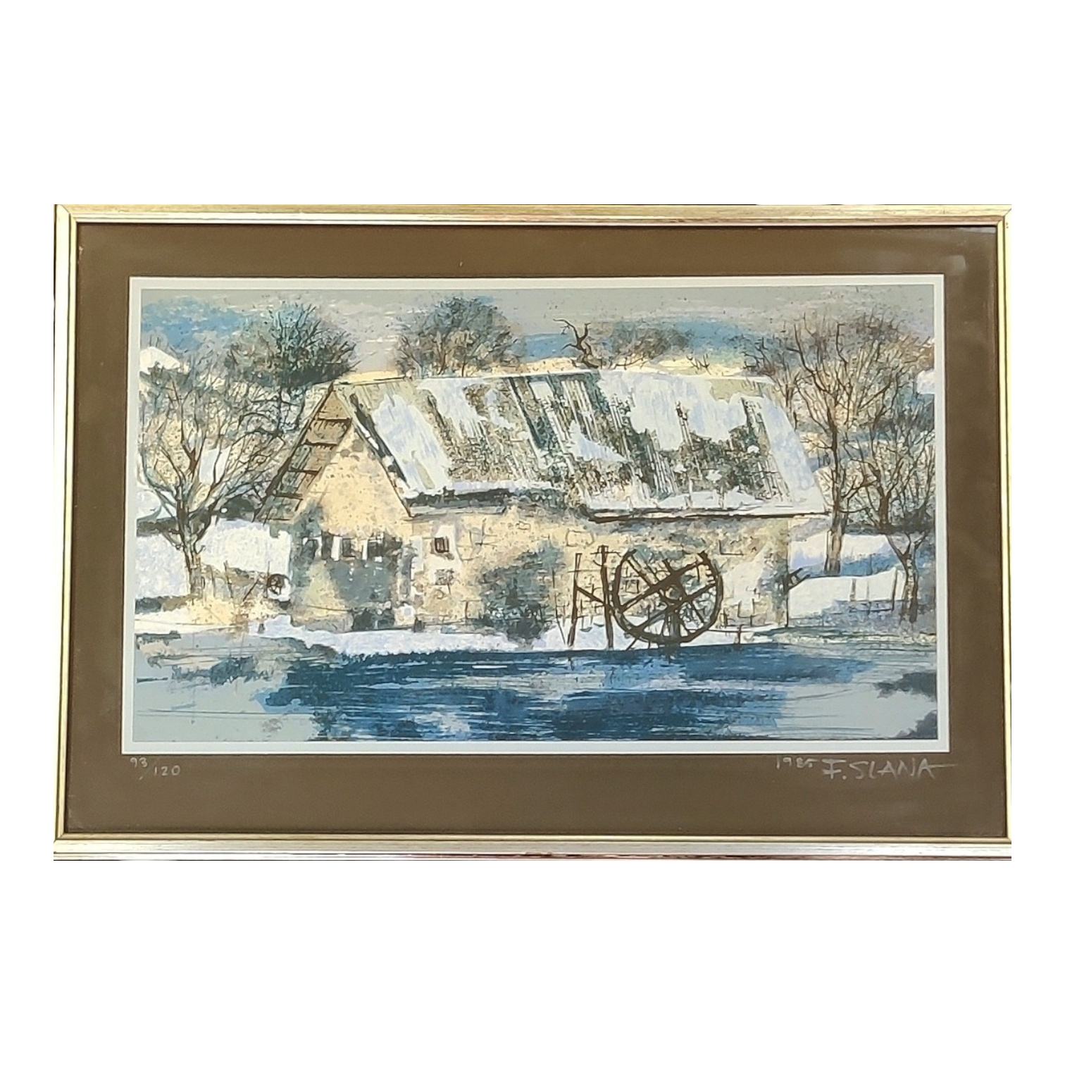 (10023) Slika France Slana, grafika, Mlin, 50cm x 35cm
