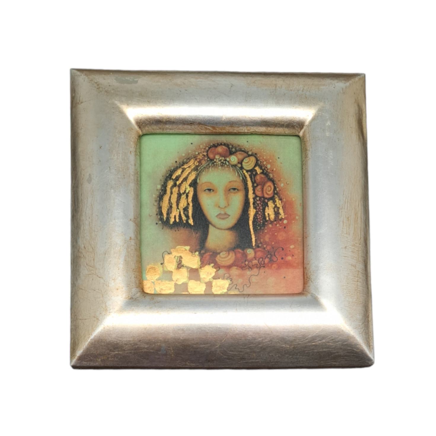 (10634) Irena Polanec, mešana tehnika, serija Eva, 17 x 17 cm