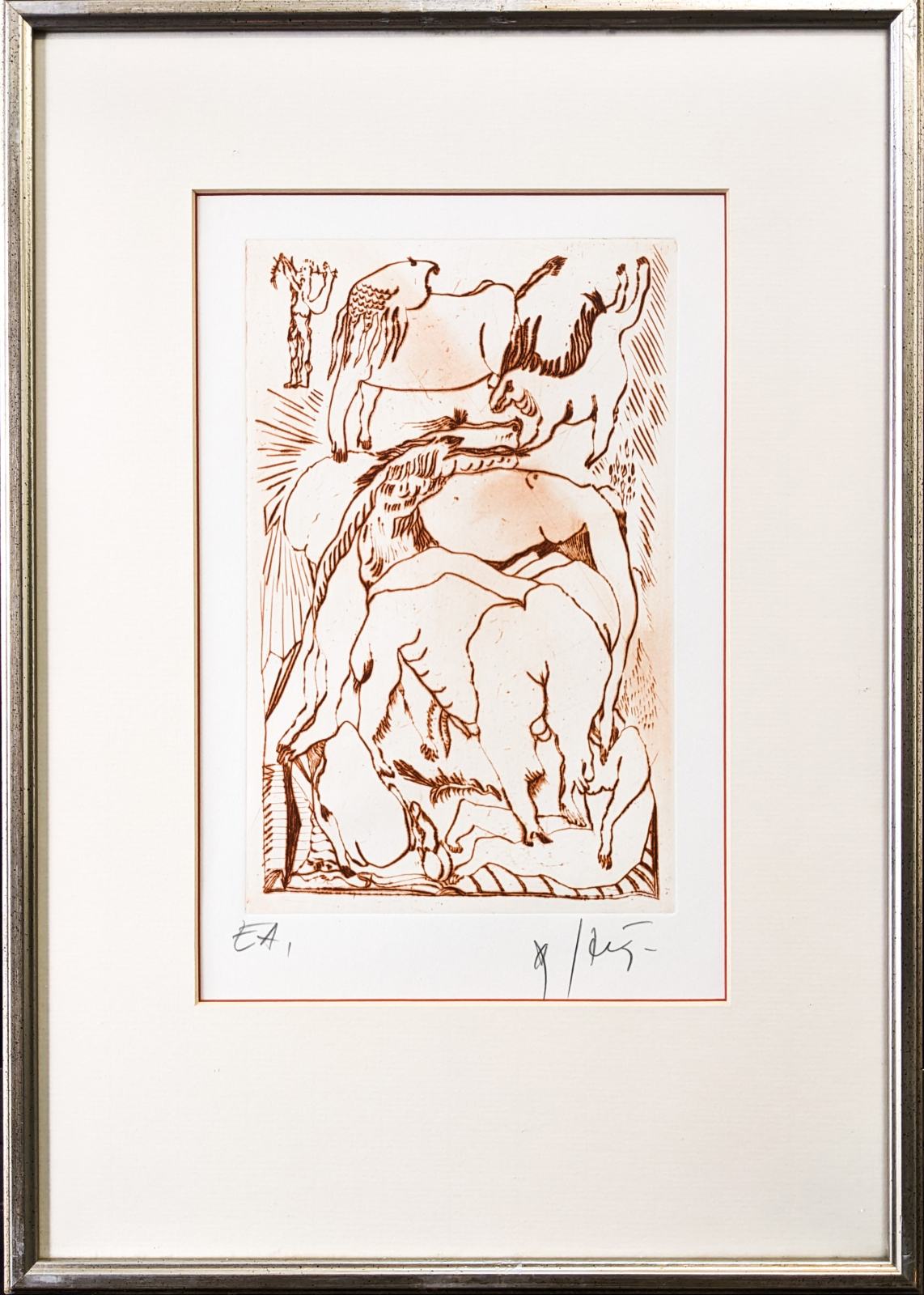 (7828/10) JOŽE HORVAT JAKI Grafika Erotika 37,50cm x 53cm
