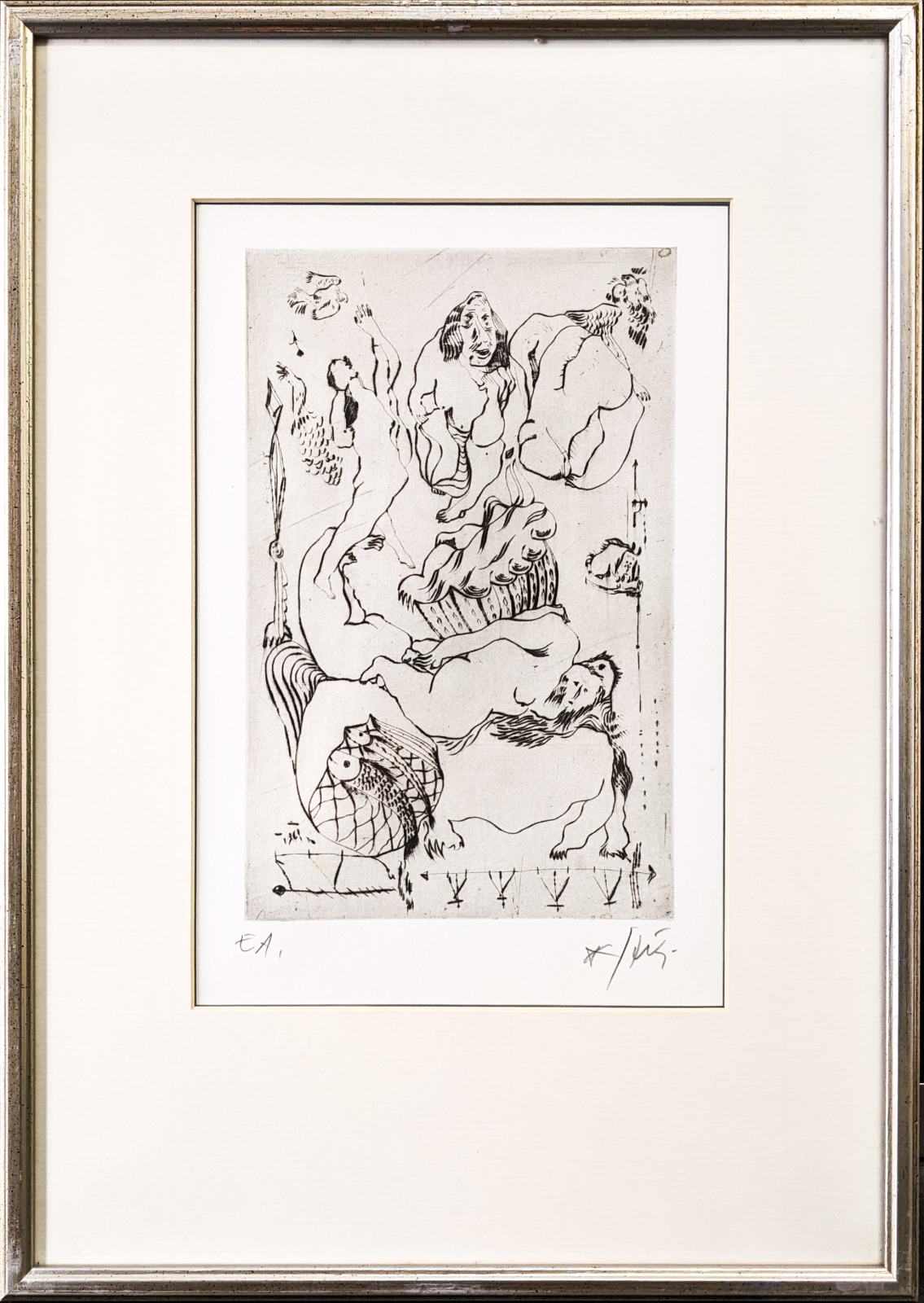 (7828/11) JOŽE HORVAT JAKI Grafika Erotika 37,50cm x 53cm
