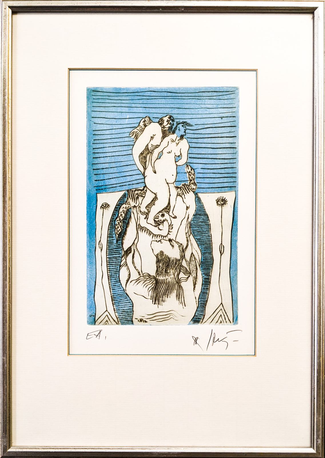 (7828/13) JOŽE HORVAT JAKI Grafika Erotika 37,50cm x 53cm