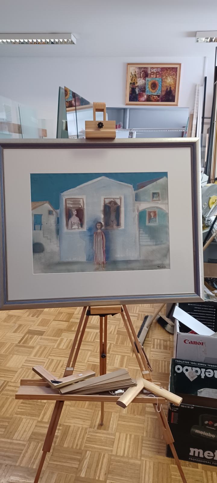 ZAMENJAM AKADEMSKI SLIKAR FRANCE SLANA AKVAREL 90X72 CM -DAME