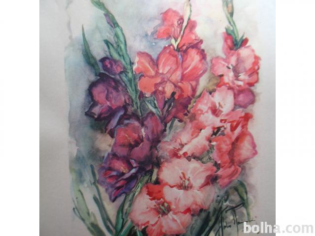 Akvarel grafika sablje 44cm x 34cm karton 200g