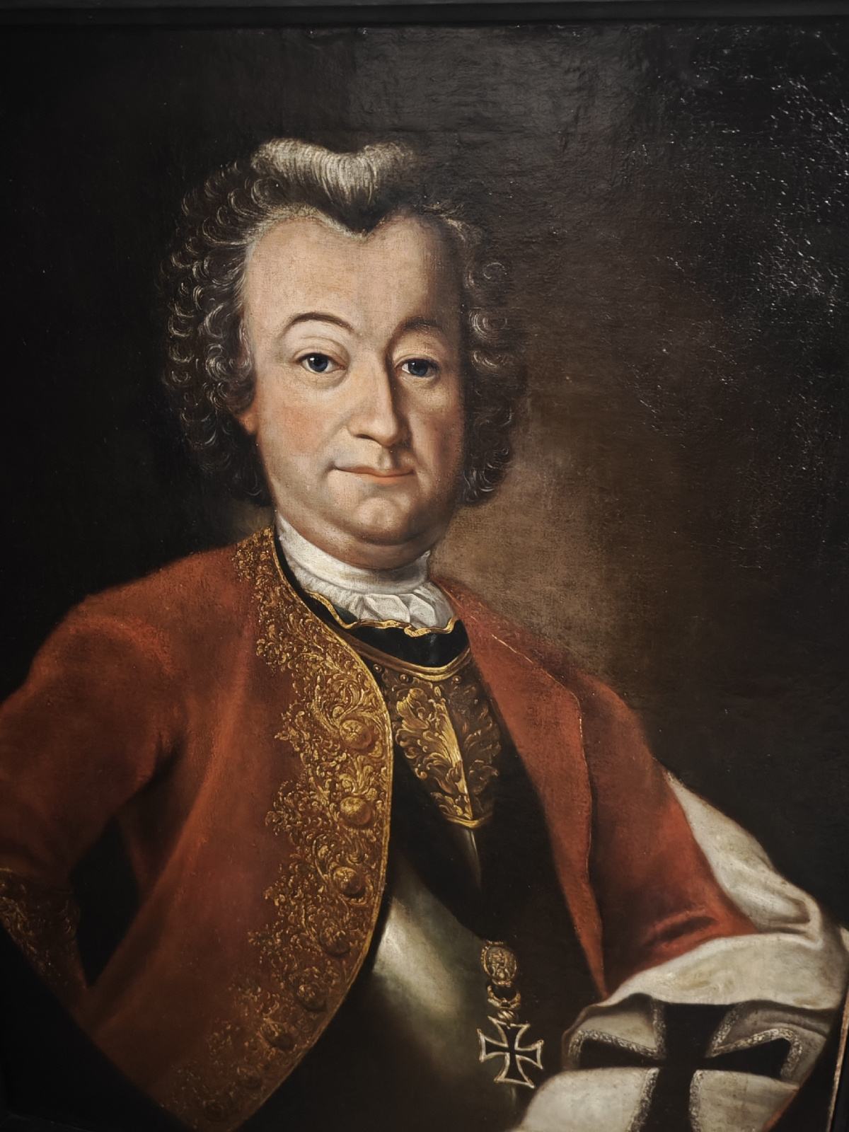 Antična velika oljna slika. Portret Viktorja Amadeja, kneza Anhalt Ber