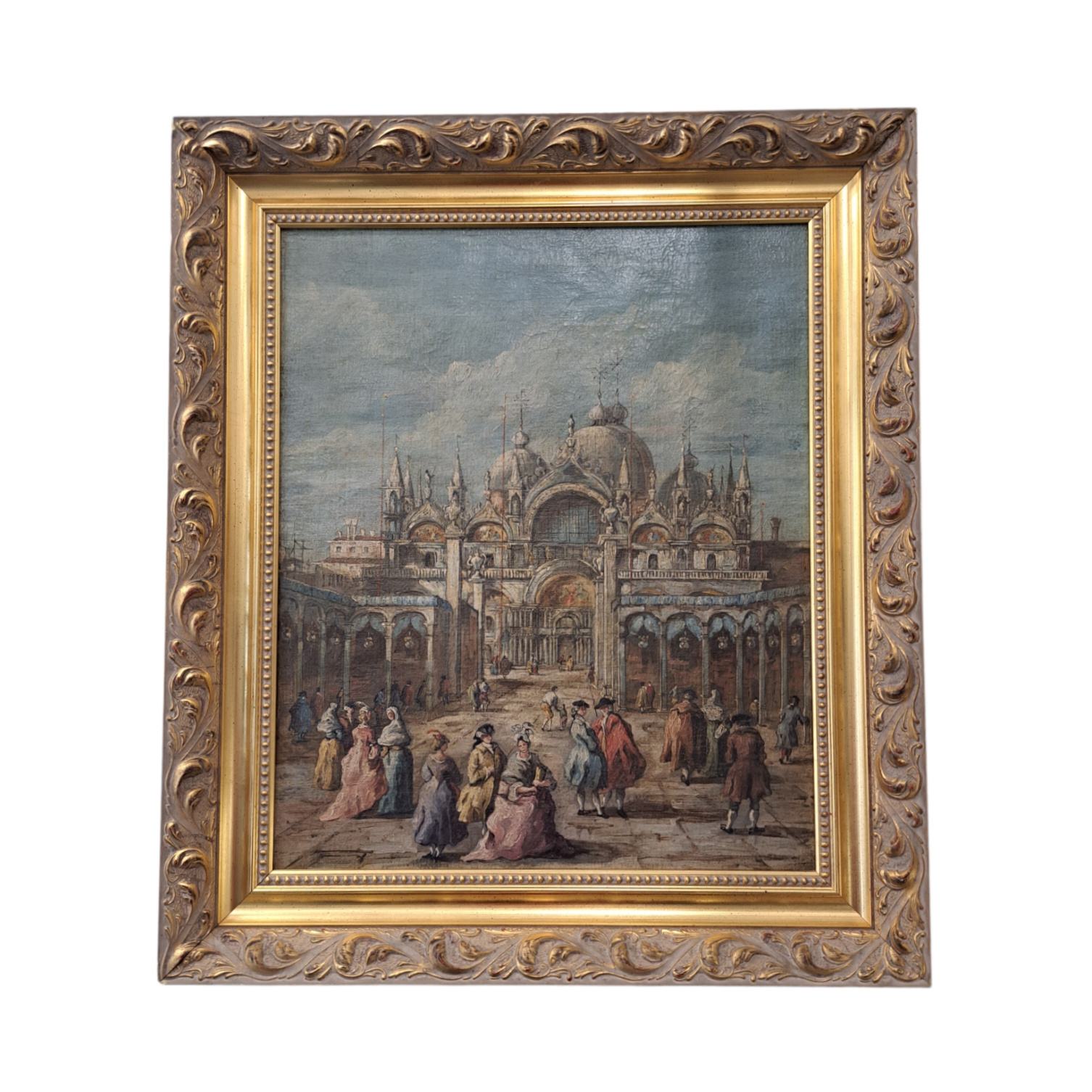 Neznani avtor; Olje na platnu; Stolnica svetega Marka; 65 cm x 75 cm