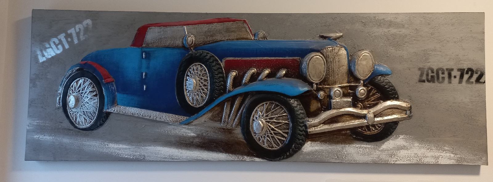 Oljna slika avto, retro