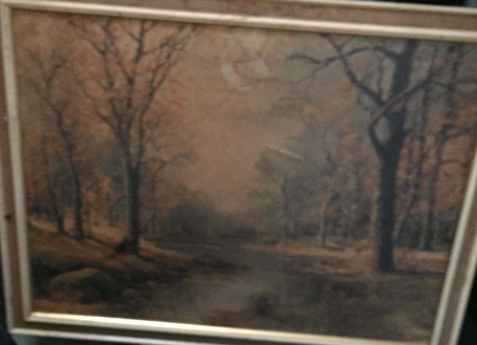 Robert Wood 56 “October Morn”, uokvirjena in podpisana grafika