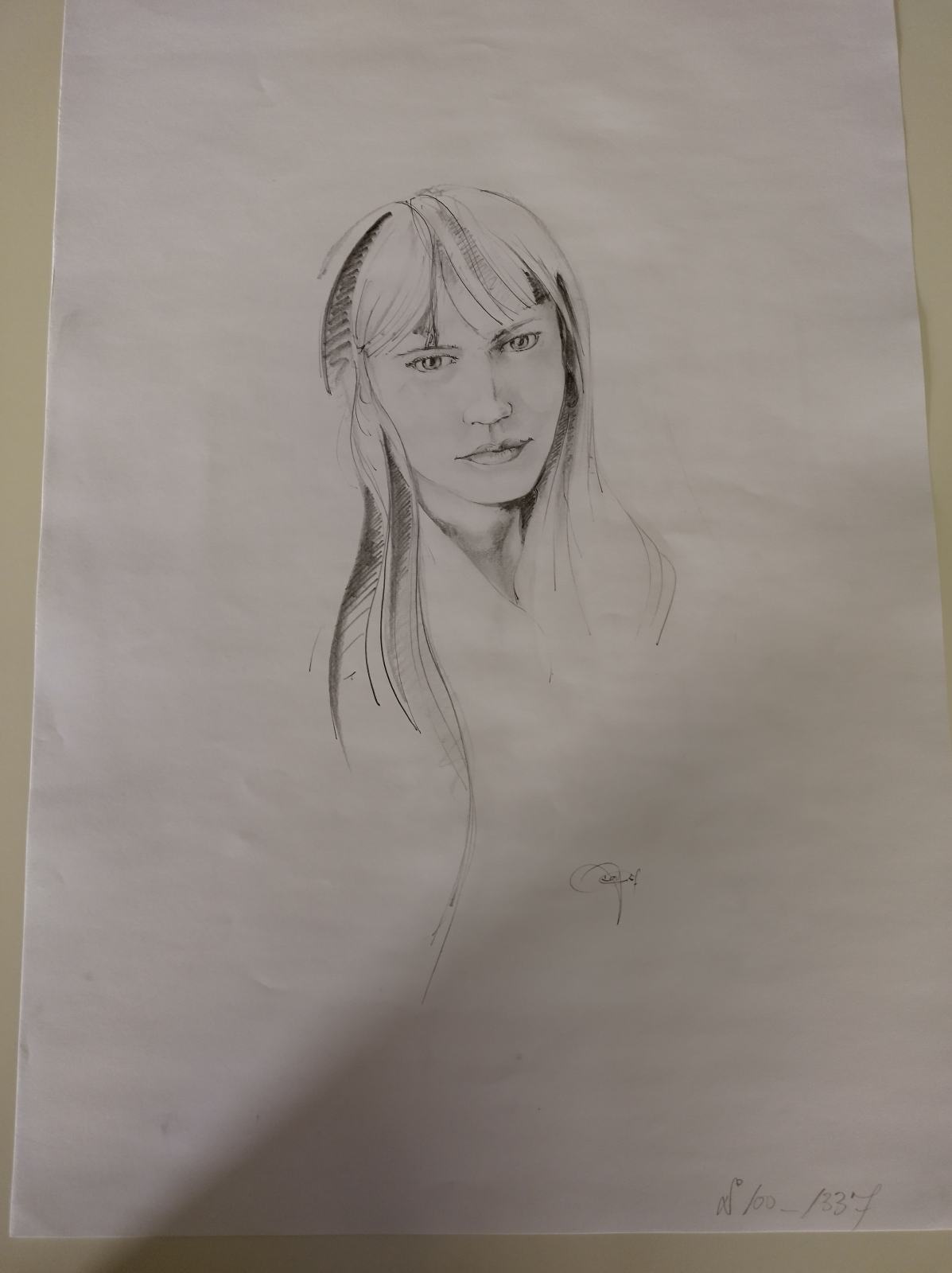 Roy Anderson Portret 2 risba svincnik na papir