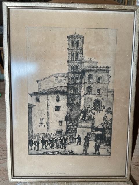 Slika (bakrorez) Antonio Carbonati’s „La Torre di s. Giovanni e Paolo“