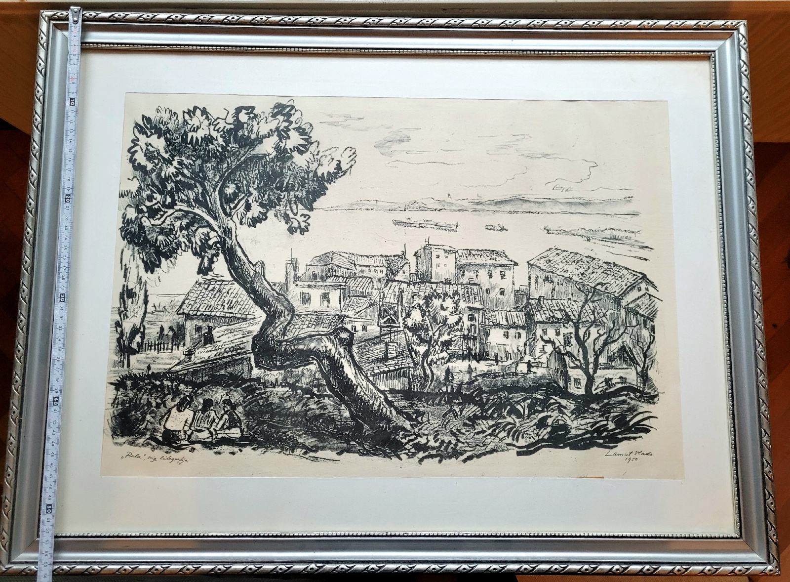 Slika original litografija Vlado Lamut-Pula 1950
