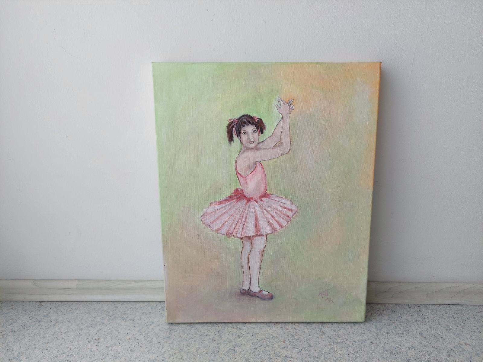 SLIKA NA PLATNU,OTROŠKI MOTIV,BALETNA PLESALKA,BALERINA