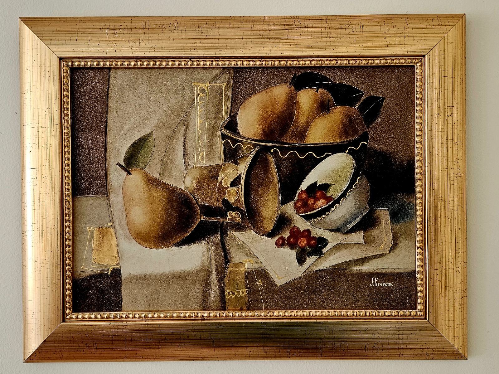 Tihožitje, Jurij Kravcov, olje na karton