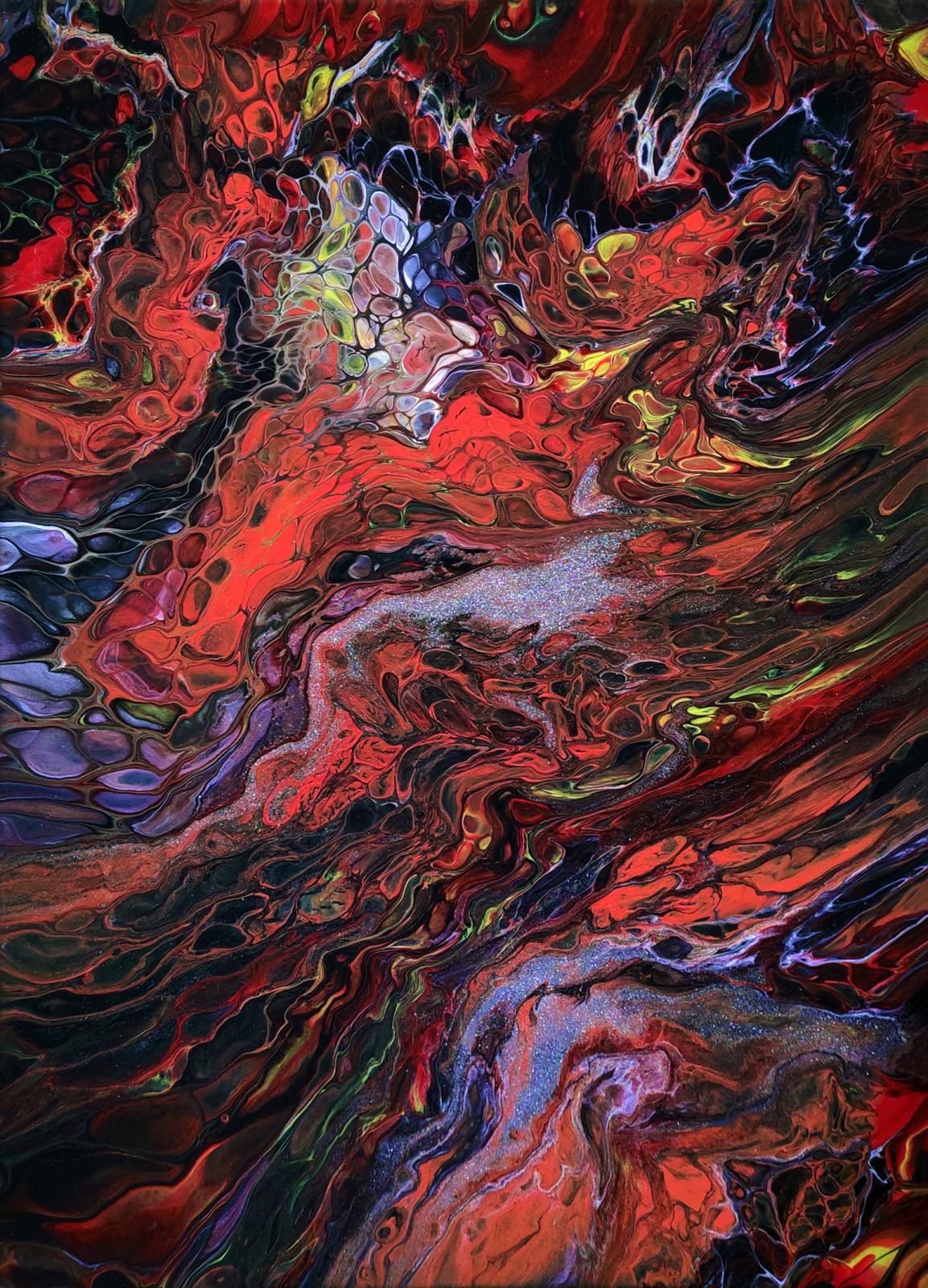 Abstraktna umetniška slika - akril na platnu - 70 x 50 cm - zaščitena