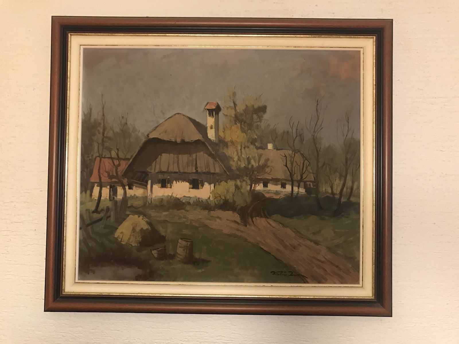 Umetniška slika Ivan Katič: Motiv iz Prlekije Tomaž pri Ormožu 1967