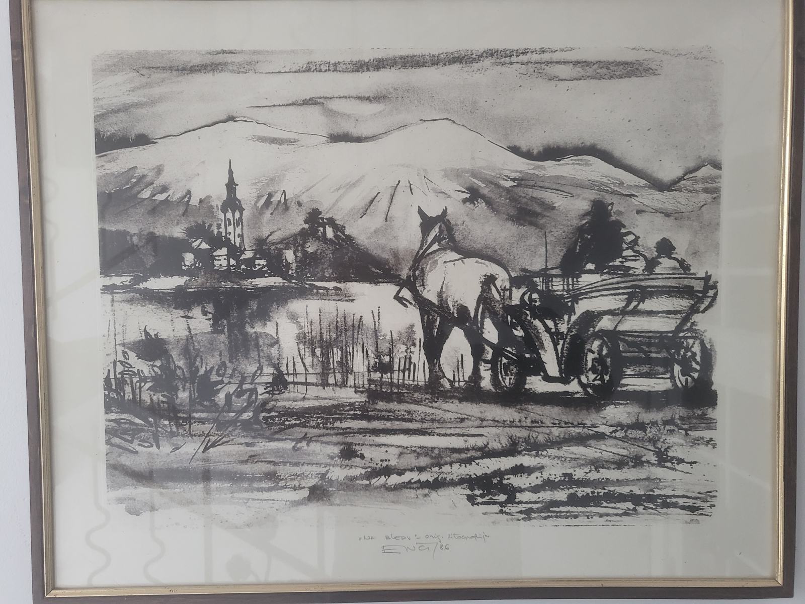 umetniška slika-litografija - Bled
