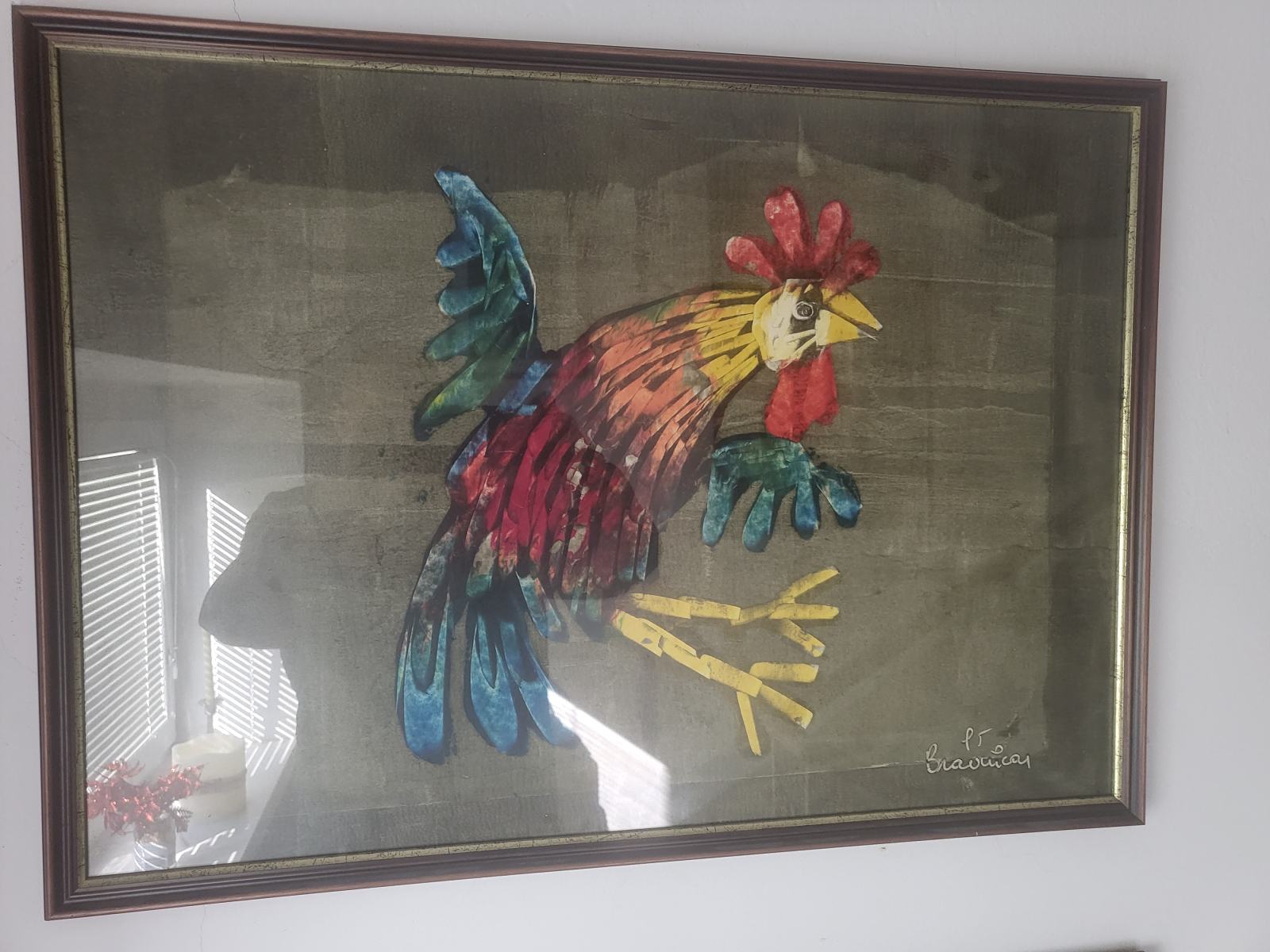 umetniška slika- Petelin - v. bravničar