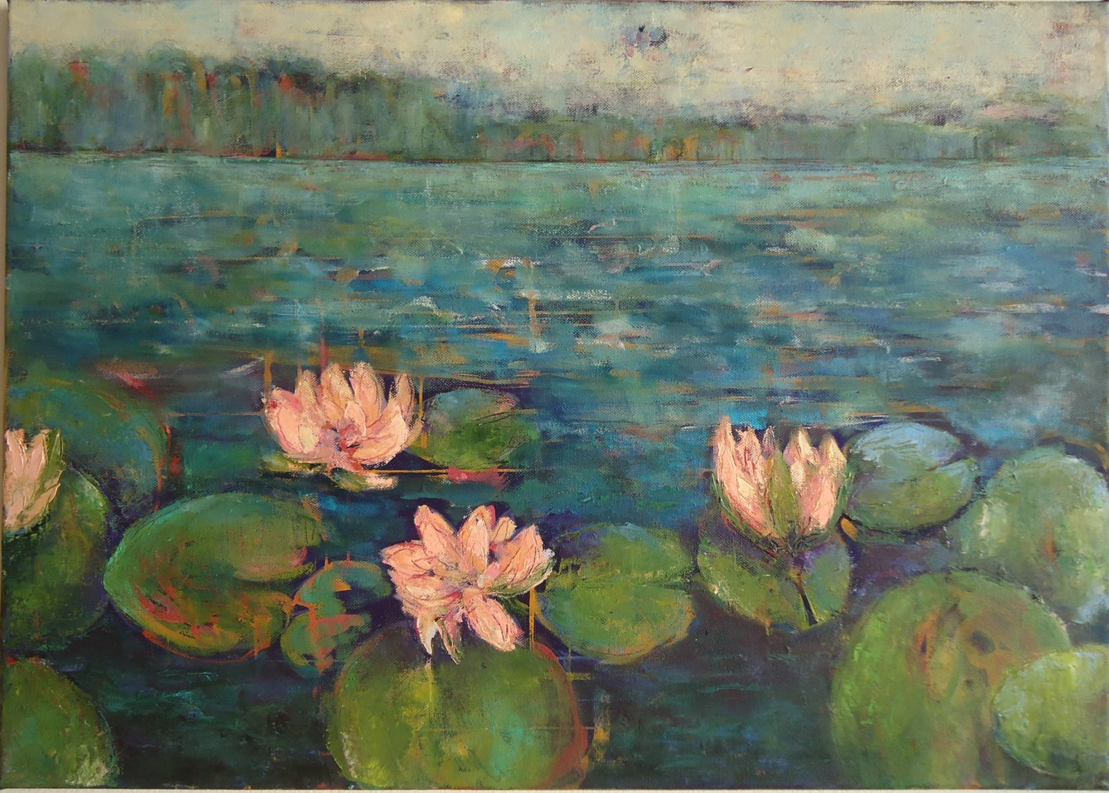 Umetniška slika Pokrajina/Jezero/Ribnik/Lokvanj