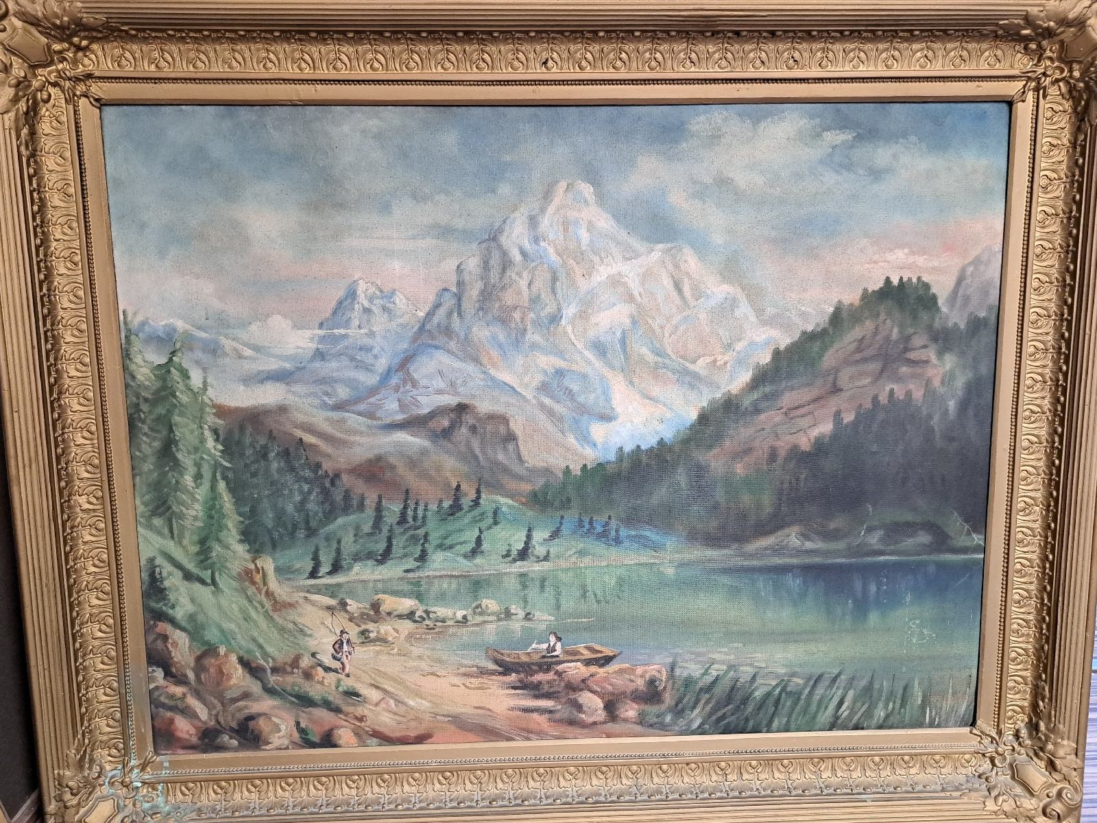 Velika krajinska slika na lesu. Uokvirjeno