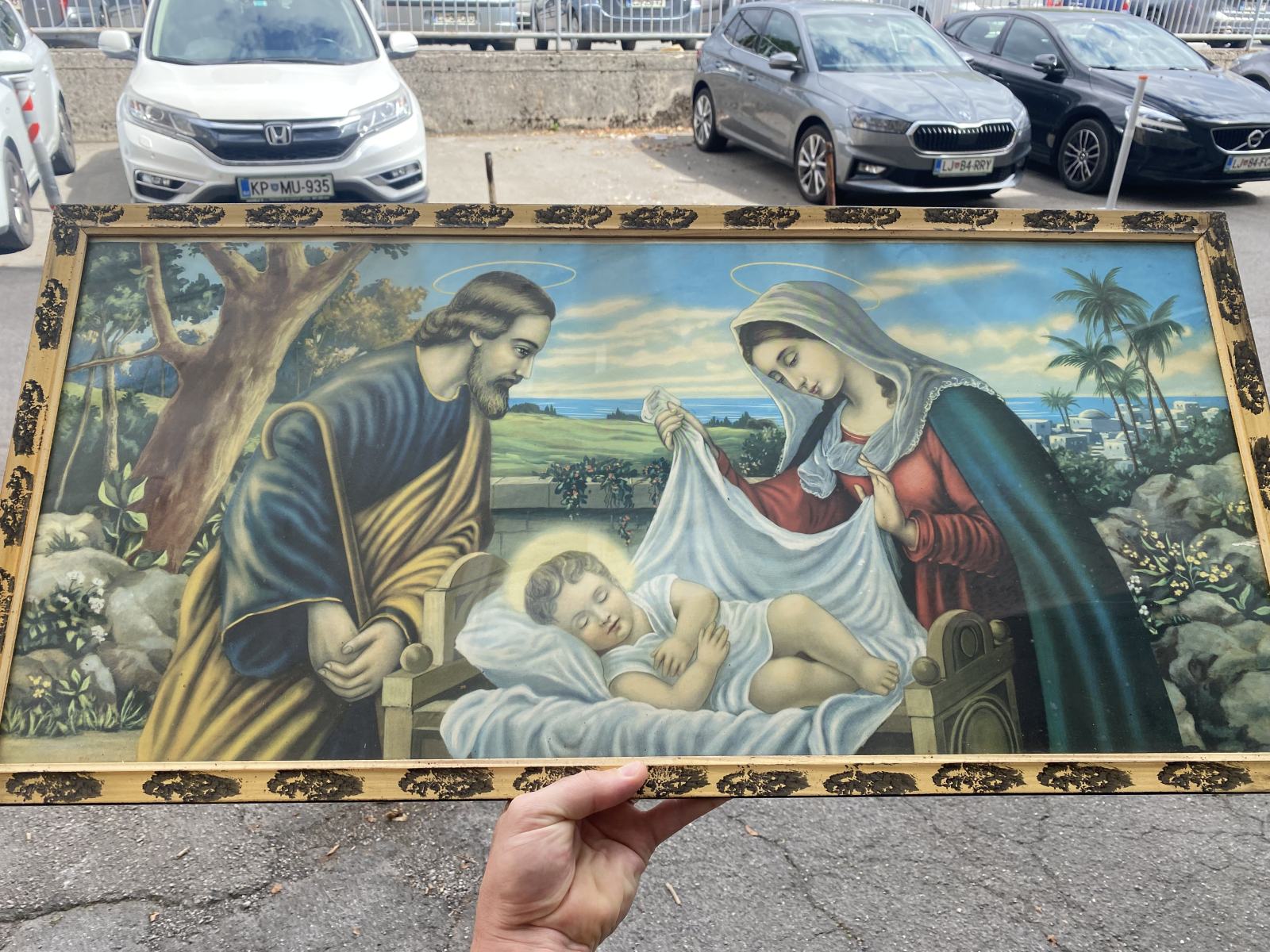 Verski motiv slika z okvirjem
