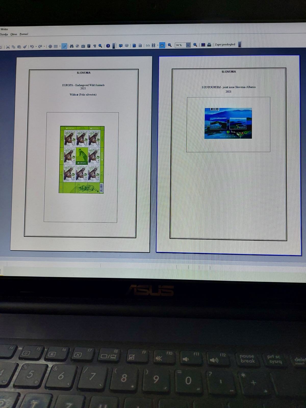PDF datoteka. Slovenija 2021 - vložni listi