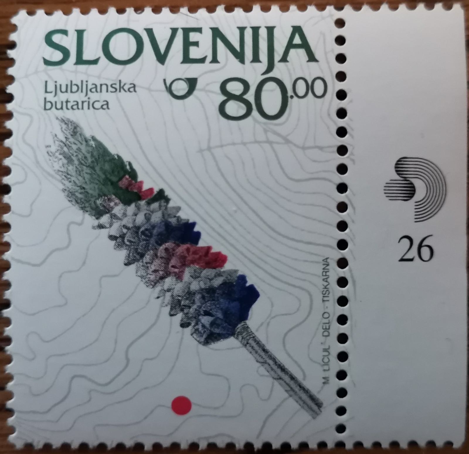 Slovenija 177 redne Ljubljanska butarica z robno miško 26 ** (max)