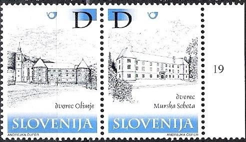 Slovenija 371 372 grad Olimje Murska Sobota robna miška št.19 ** (max)